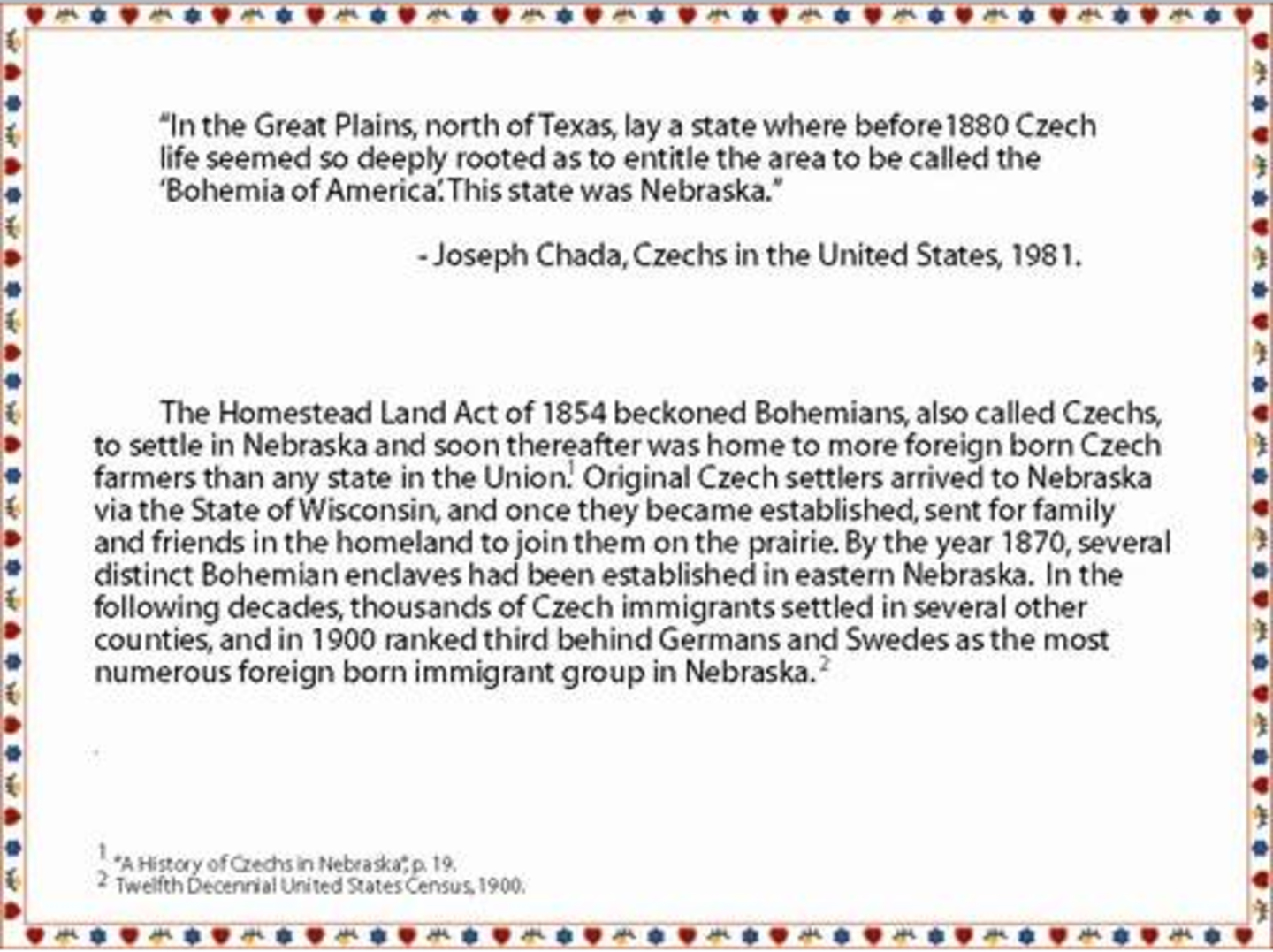 Census Maps | Czech Heritage Project | Nebraska
